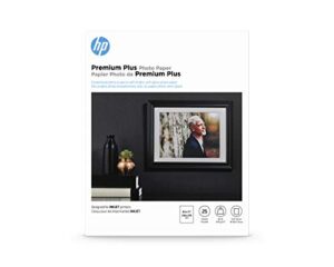 hp (cr671a)premium plus photo paper, satin,white,8.5x11 in, 25 sheets