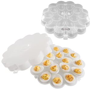 chef buddy deviled egg tray, 1.875x10.875x10.875, clear