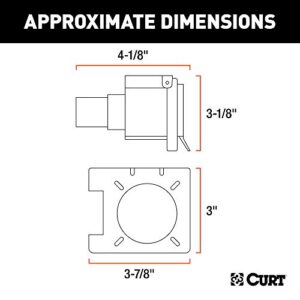 CURT 57101 Dual-Output Vehicle-Side 7-Pin, 4-Pin Connectors with Backup Alarm, Factory Tow Package and USCAR Socket Required, Black