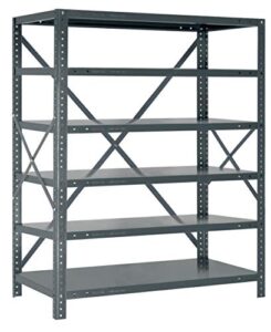 quantum storage 39-1236-6 6-shelf ironman 22 guage steel open shelving storage unit, 36" w x 12" d x 39" h, powder coated steel