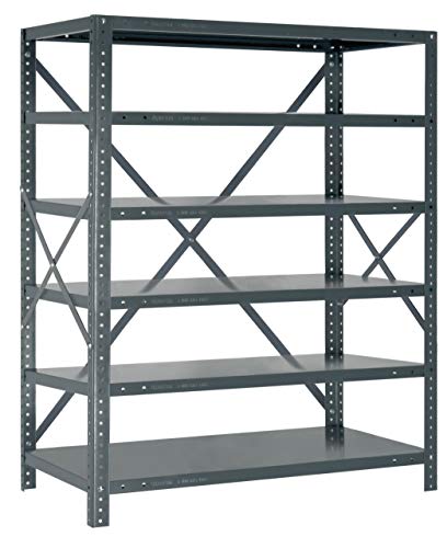 Quantum Storage 39-1236-6 6-Shelf Ironman 22 Guage Steel Open Shelving Storage Unit, 36" W x 12" D x 39" H, Powder Coated Steel