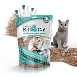 kit4cat 2lb hydrophobic cat litter for urine collection, hydrophobic sand urine collection litter kit i collect cat urine sample for test (3 x 11oz bags)