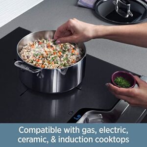 All-Clad D3 3-Ply Stainless Steel Dutch Oven 5.5 Quart Induction Oven Broil Safe 600F Pots and Pans, Cookware