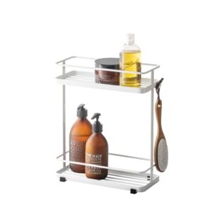 yamazaki home bath rack - bathroom shower storage holder, caddy shelf organizer, steel, short, water resistant, no assembly req.