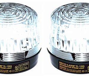 Seco-Larm SL-126Q/C Clear Strobe Light; for 6 to 12V Use, Easy 2-Wire Installation, 300 Hours of Rated Life Span, High-Impact Resistant Acrylic Lens and Case, 100000 Candle Power, Pack of 2