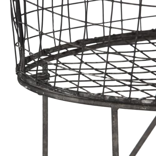 Creative Co-op Vintage Metal Laundry Basket with Wheels 25" x 15" x 26 3/4" (W x D x H)