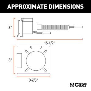 CURT 57102 Dual-Output 4-Way Flat Vehicle-Side to 7-Way RV Blade Trailer Wiring Adapter with Backup Alarm , black