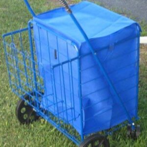 Swivel Wheels FOLDING SHOPPING/LAUNDRY CART with Double Basket Cart - Blue