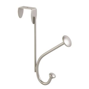 interdesign pello over door organizer hook for coats, hats, robes, clothes or towels – dual hook, satin