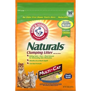 arm hammer naturals cat litter, multi cat, 18lb bag