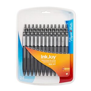 paper mate inkjoy 300rt retractable ballpoint pen, medium point, 24-pack, black (1781569)