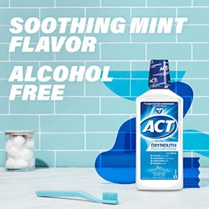 ACT Dry Mouth Anticavity Zero Alcohol Fluoride Mouthwash, Soothing Mint, 33.8 fl. oz.