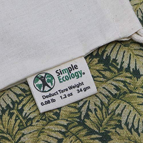 Simple Ecology Reusable Grocery Produce Shopping and Storage Bags, Organic Cotton Muslin, Set of 6 (2 ea. of L, M, S)