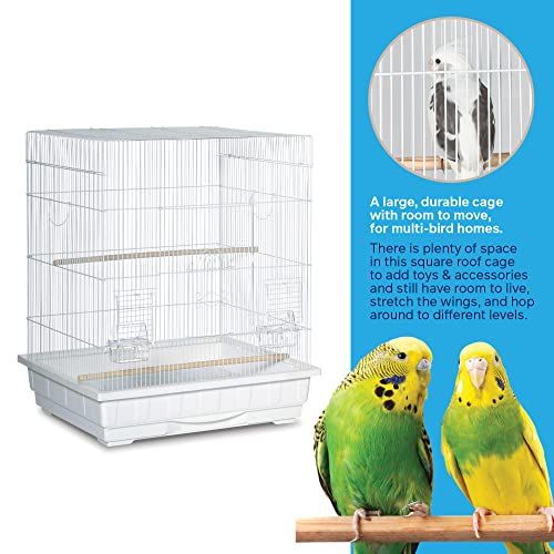 Prevue Pet Products Square Top Parakeet Cage, White