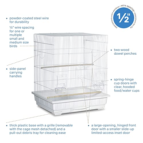 Prevue Pet Products Square Top Parakeet Cage, White