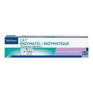 cet virbac plaque tartar control enzymatic dog and cat toothpaste, 2.5 oz, beef