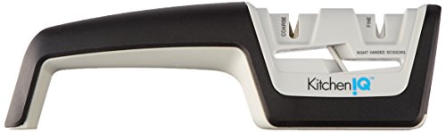 Kitchen IQ Diamond Pro Pull-Thru Knife and Scissor Sharpener,White/Black