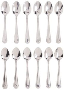 winco 12-piece dots teaspoon set, 18-0 stainless steel,silver