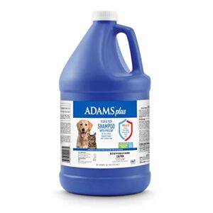 adams plus flea & tick shampoo with precor for cats, kittens, dogs & puppies over 12 weeks of age, sensitive skin flea treatment formula, kills adult fleas, flea eggs, ticks, and lice, 1 gallon