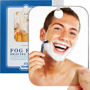 The Shave Well Company Original Anti-Fog Shaving Mirror | Fogless Bathroom Shower Mirror with Handheld Option for Men and Women | Hanging Shower Mirror Includes Long-Lasting Removable Adhesive Hook