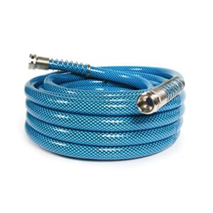 camco tastepure 35-foot premium camper/rv drinking water hose | features a heavy-duty no-kink design with strain relief ends & 5/8-inch inside diameter | nsf drinking water safe certified (22843)