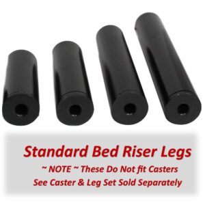 5" Steel Adjustable Bed Riser Legs, Set of 4