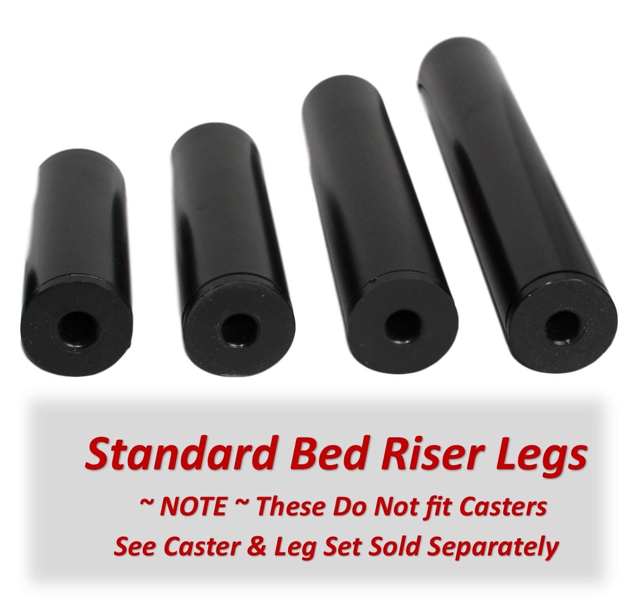 5" Steel Adjustable Bed Riser Legs, Set of 4