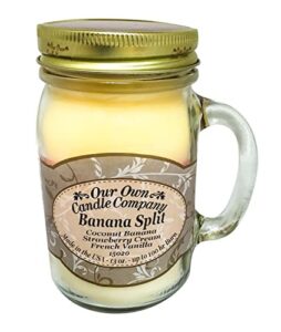 our own candle company banana split scented 13 ounce mason jar candle