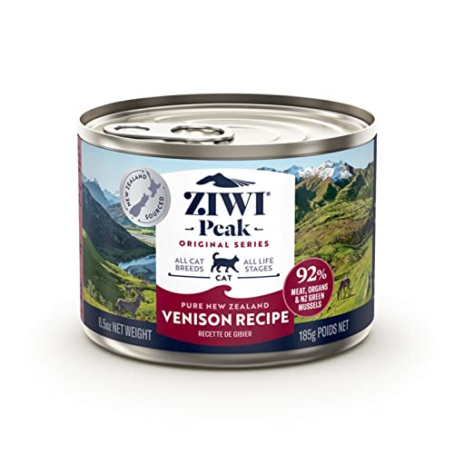 ZIWI Peak Canned Wet Cat Food – All Natural, High Protein, Grain Free, Limited Ingredient, with Superfoods (Venison, Case of 12, 6.5oz Cans)