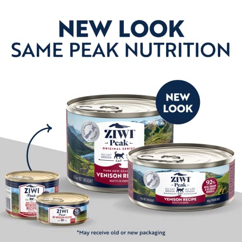 ZIWI Peak Canned Wet Cat Food – All Natural, High Protein, Grain Free, Limited Ingredient, with Superfoods (Venison, Case of 12, 6.5oz Cans)