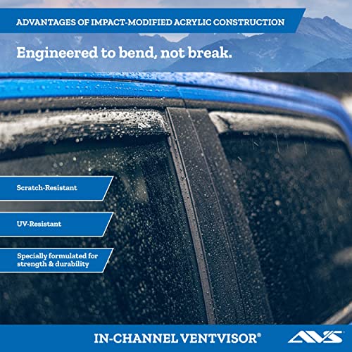 Auto Ventshade [AVS] In-Channel Ventvisor | 2010 - 2018 Ford Taurus - Smoke, 4 pc. | 194194