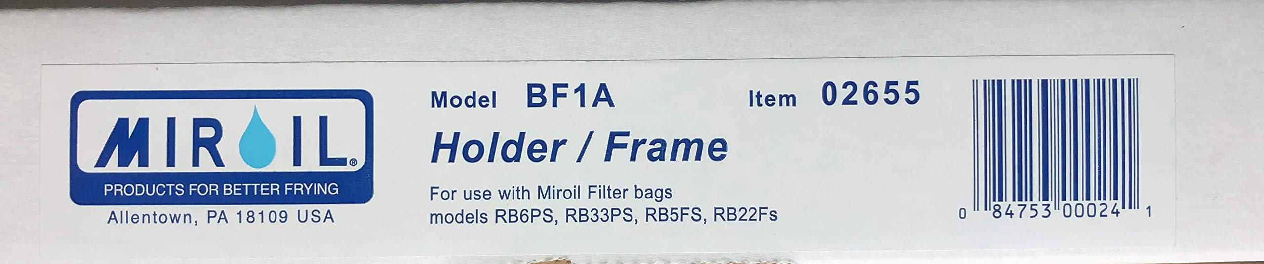 Miroil | BF1A Frame Only | Holder For MirOil Filter Bags | Part 02655 | Filter Fry Oil | Use with EZ Flow Filter Assembly Filter Bags | Durable, Clean with Hot Water | Filter bag sold separately