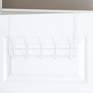 Better Houseware Over Door 2-Tier Hook Rack, White coated steel