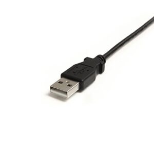 StarTech.com 3 ft. (0.9 m) Right Angle USB to Mini USB Cable - USB 2.0 A to Right Angle Mini B - Black - Mini USB Cable (USB2HABM3RA)