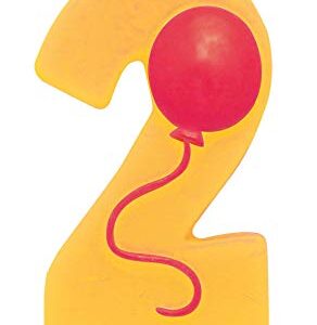 Creative Converting Numerical Balloon Candle, 3.5", Yellow