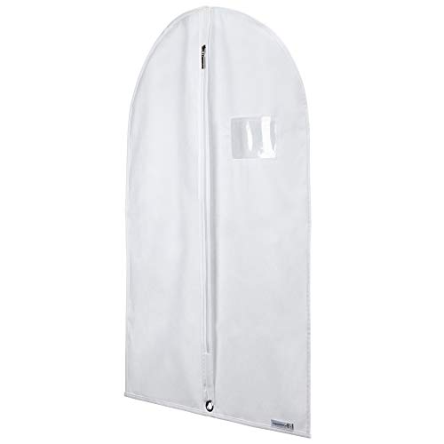 HANGERWORLD Kids Garment Bag, 30inch x 18inch White Breathable Clothes Cover for Baby Toddler and Child