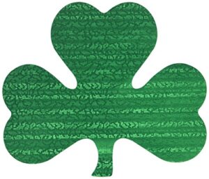 embossed foil shamrock cutouts (12/pkg), green