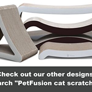 PetFusion Ultimate Cat Scratcher Lounge, Reversible Infinity Scratcher in Multiple Colors. Made from Recycled Corrugated Cardboard, Durable & Long Lasting. 1 Yr Warranty