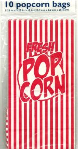 popcorn bags - pack of 10 - 5.25 in x 3.25 in x 10 in