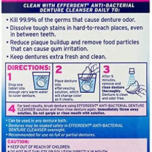 Efferdent Anti-bacterial Denture Cleanser, 2-Pack