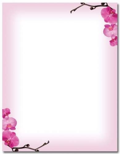 Pink Orchids Letterhead - 100 Sheets