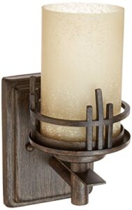 designers fountain 82101-wm mission ridge wall sconce, warm mahogany