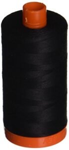 aurifil a1050-2692 mako cotton thread solid 50wt 1422yds black