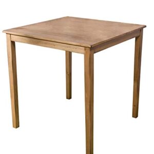 Target Marketing Systems Counter Height Belfast Table with Apron Trimmed Edges and Shaker Shaped Legs, Rustic Oak