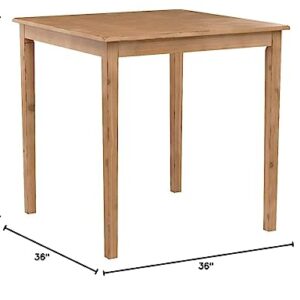 Target Marketing Systems Counter Height Belfast Table with Apron Trimmed Edges and Shaker Shaped Legs, Rustic Oak