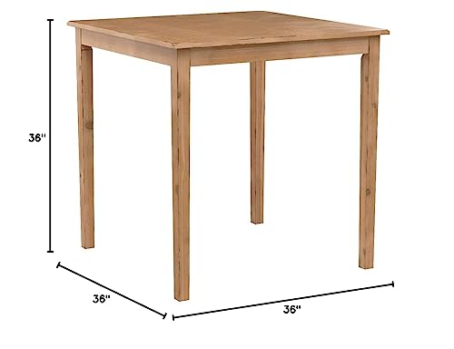 Target Marketing Systems Counter Height Belfast Table with Apron Trimmed Edges and Shaker Shaped Legs, Rustic Oak