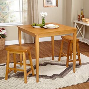 Target Marketing Systems Counter Height Belfast Table with Apron Trimmed Edges and Shaker Shaped Legs, Rustic Oak