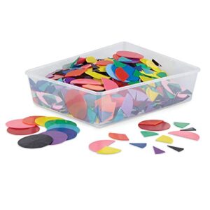 hand2mind plastic rainbow fraction circles, circle manipulatives, fraction tools for kids, math school supplies, montessori math materials, classroom math manipulatives 4th grade (15 sets of 51)