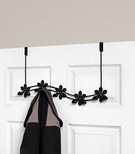 Spectrum Diversified Over The Door Flower 5-Hook Rack, Black