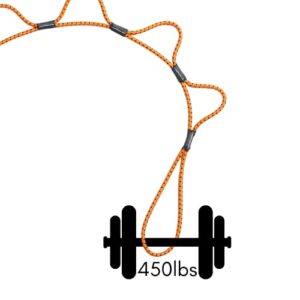 LoopRope | Bungee Cord Tie Down System | Adjustable Cargo Strap | Knot Free | Truck, RV, ATV, Camping,Outdoor Accessory, Multipurpose | Loop, Clip and Go | 5 Feet (Orange)